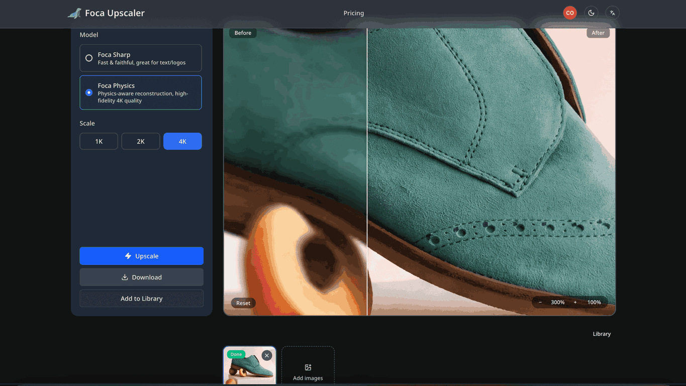 Foca Upscaler - AI Tool For Image upscaling