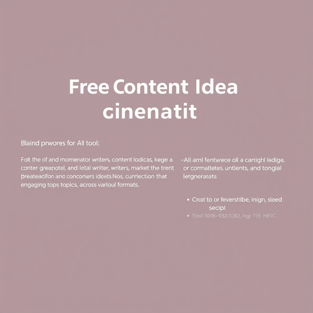 Free Content Idea Generator - (Free, No Signup AI Tool)