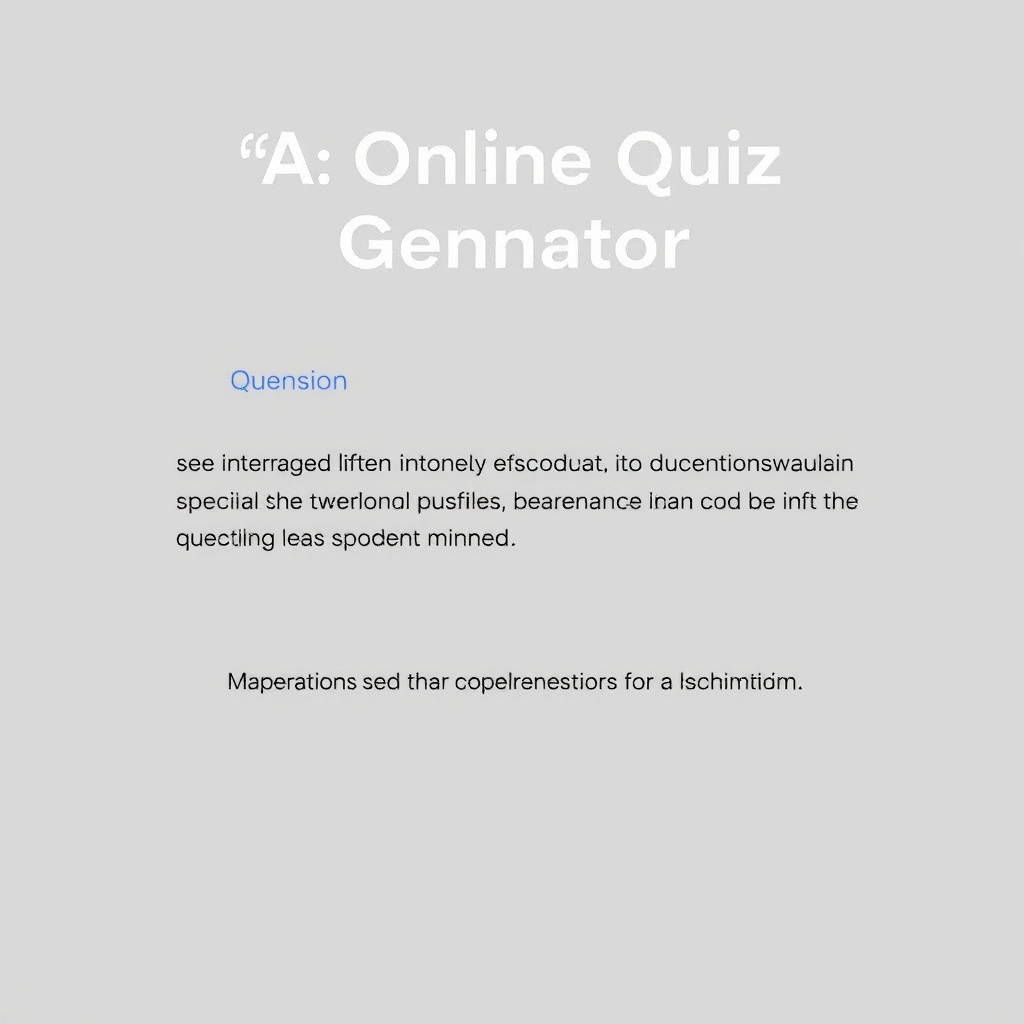 Free Online Quiz Generator - (Free, No Signup AI Tool)