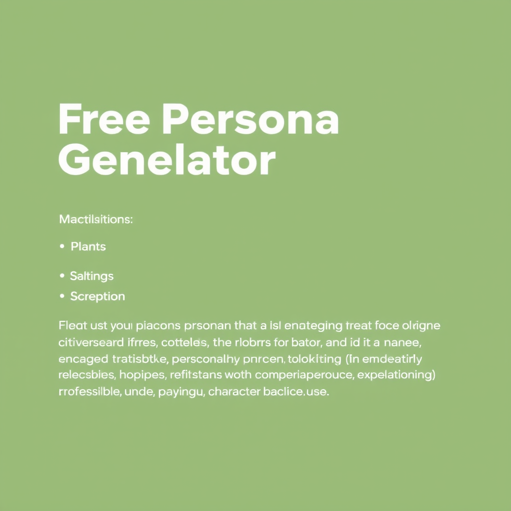 Free Persona Generator - (Free, No Signup AI Tool)