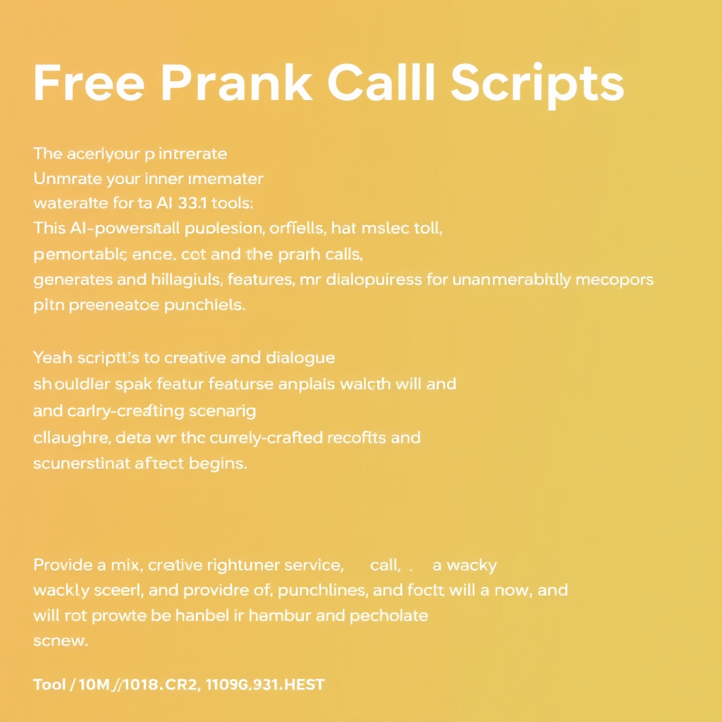 Free Prank Call Scripts Free No Signup Ai Tool