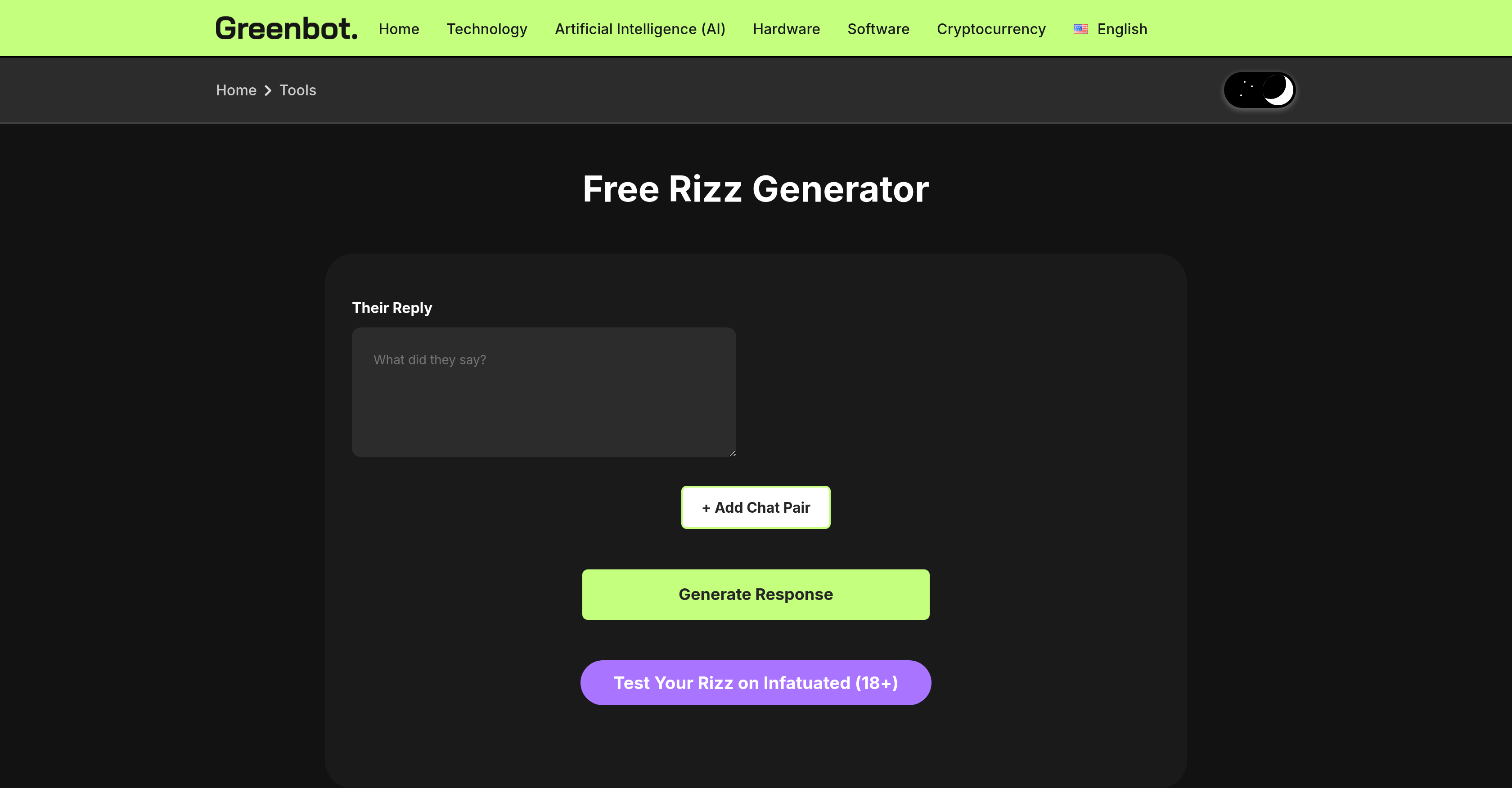 Free Rizz AI Generator - AI Tool For Pickup lines