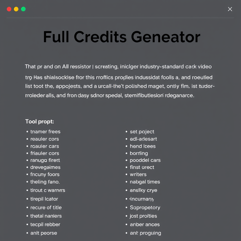 Full Credits Generator - (Free, No Signup AI Tool)
