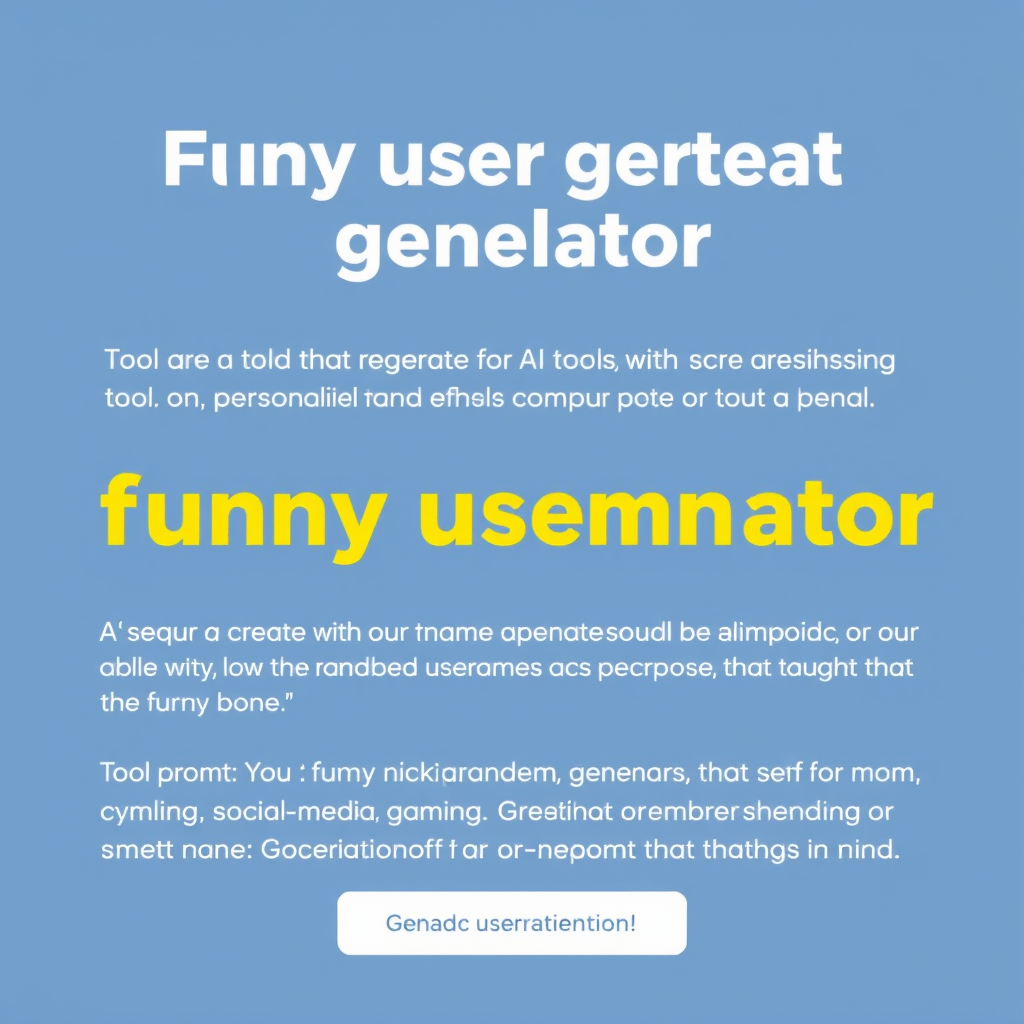 Funny user name generator - (Free, No Signup AI Tool)