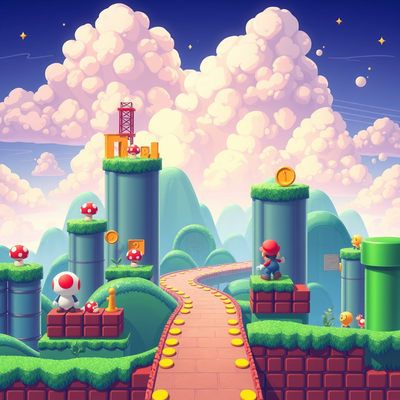 Super Mario level generator - Free AI Tool by @andrei53