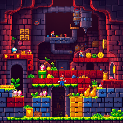 Super Mario level generator - Free AI Tool by @andrei53