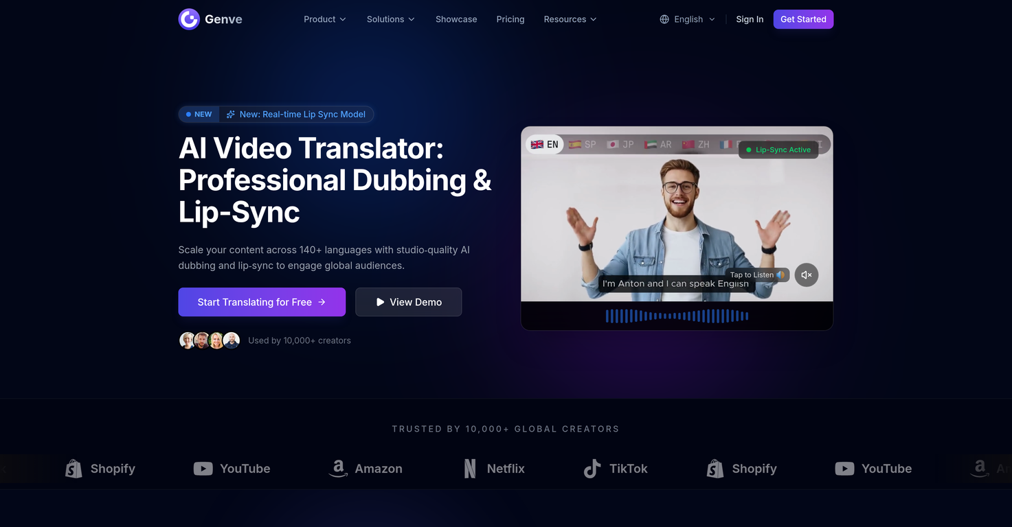 Genve AI - AI Tool For Video dubbing