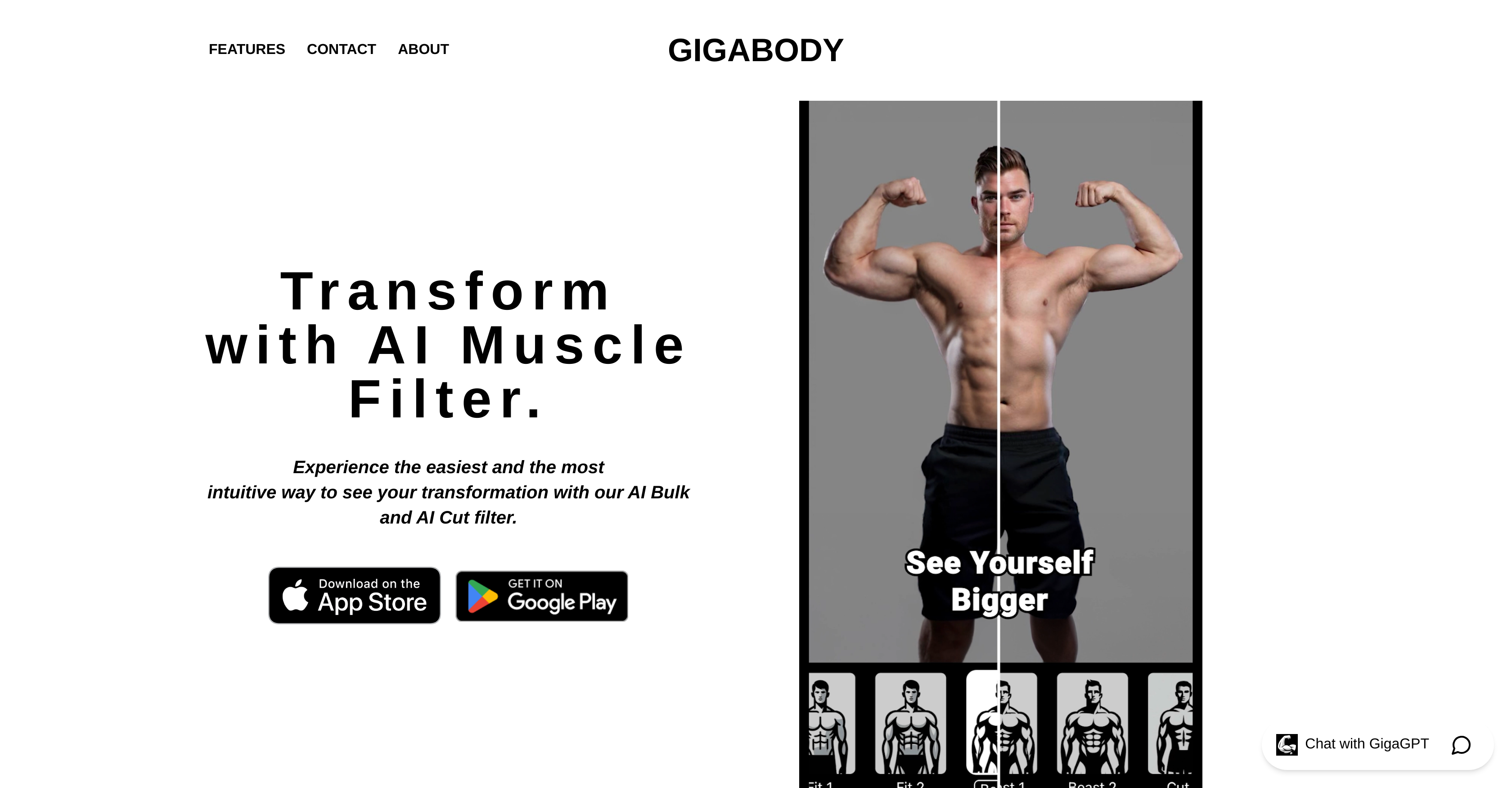 GigaBody AI Muscle Filter - AI Tool For Muscle images