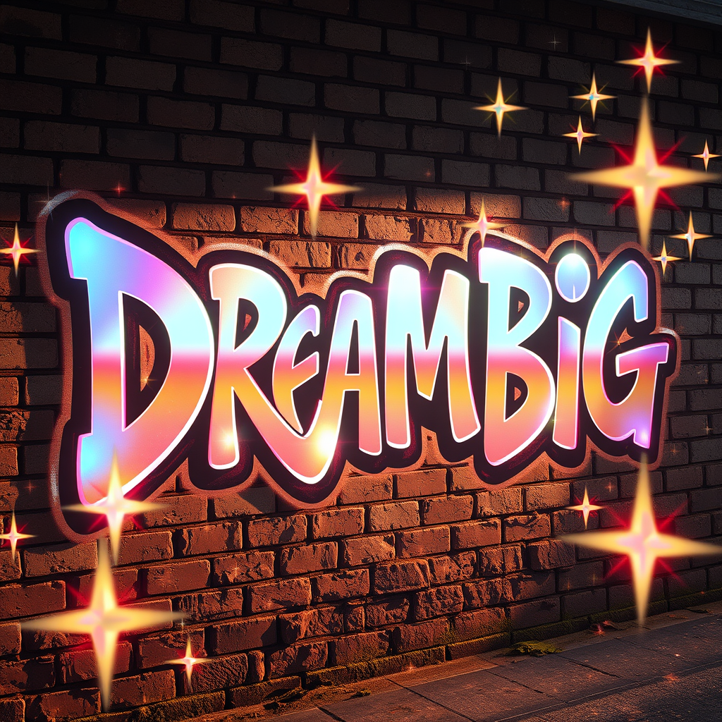 Graffiti Magic: Illuminated in Rainbow Energy - (Free, No Signup AI Tool)