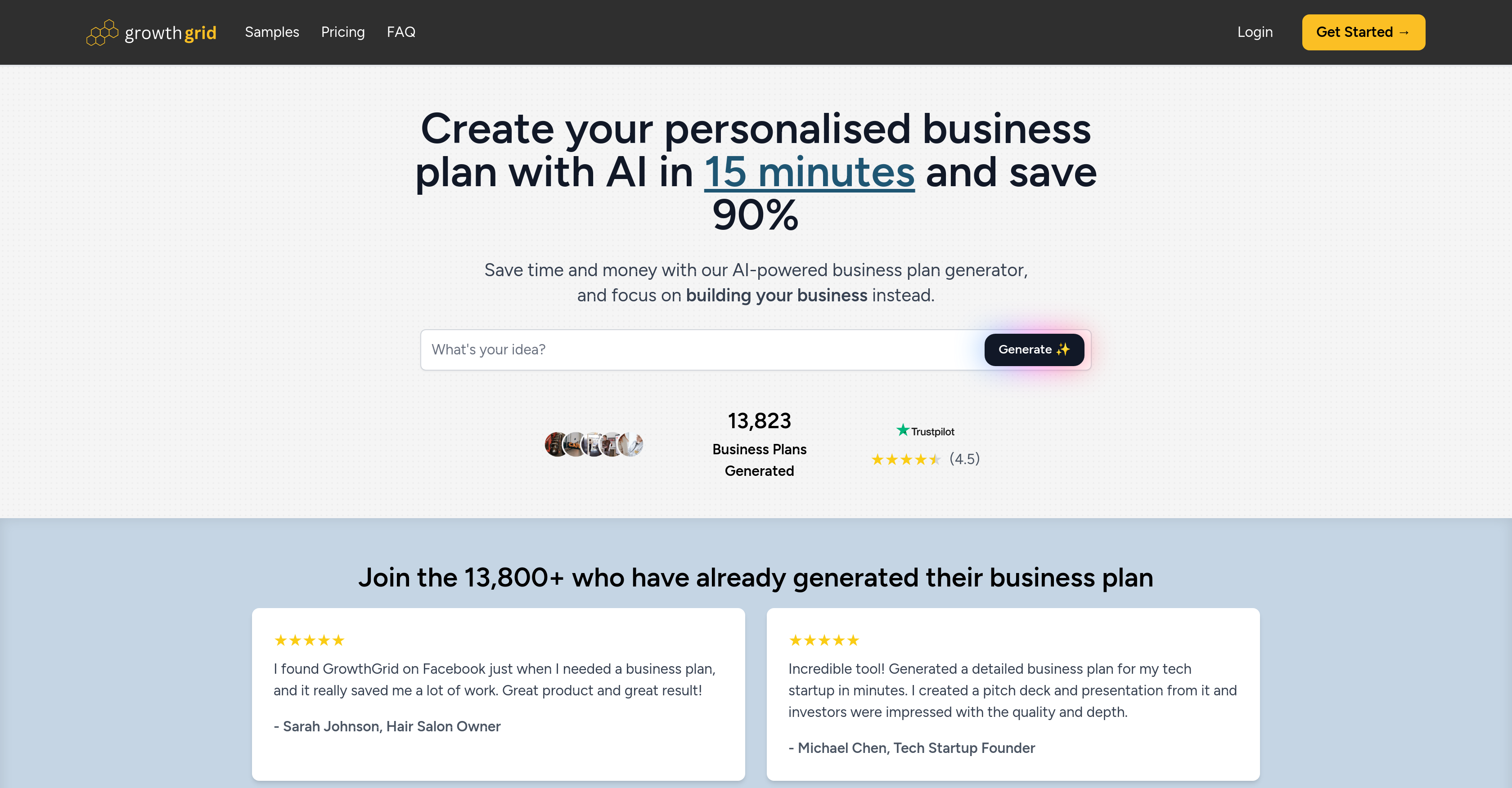 GrowthGrid - AI Tool For Business plans