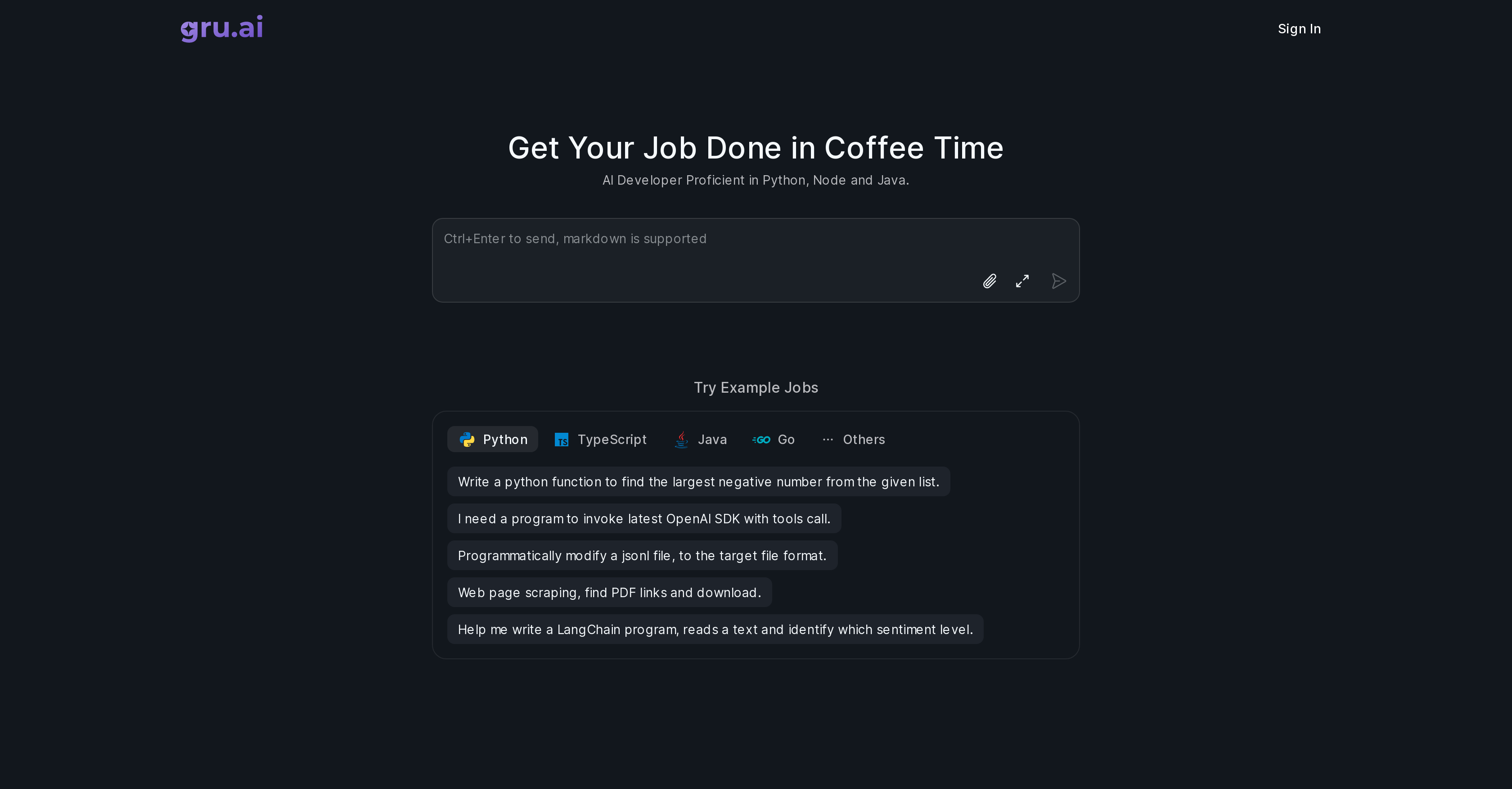 Gru AI - AI Tool For Coding