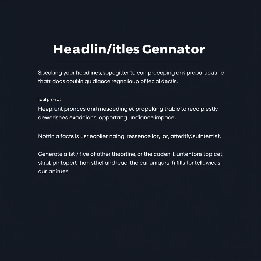 Headline/Title Generators - (Free, No Signup AI Tool)