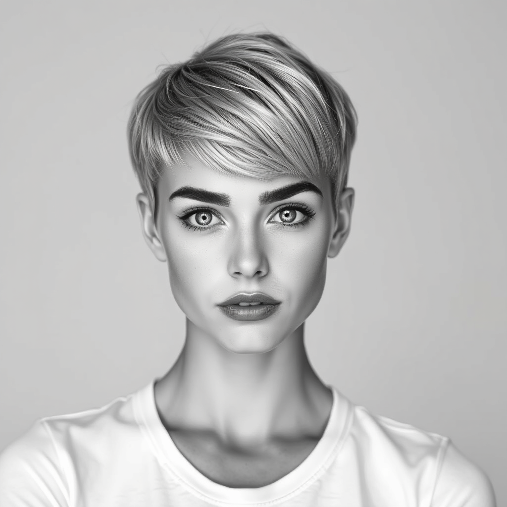 High-Contrast Black And White Editorial Portrait - (Free, No Signup AI ...