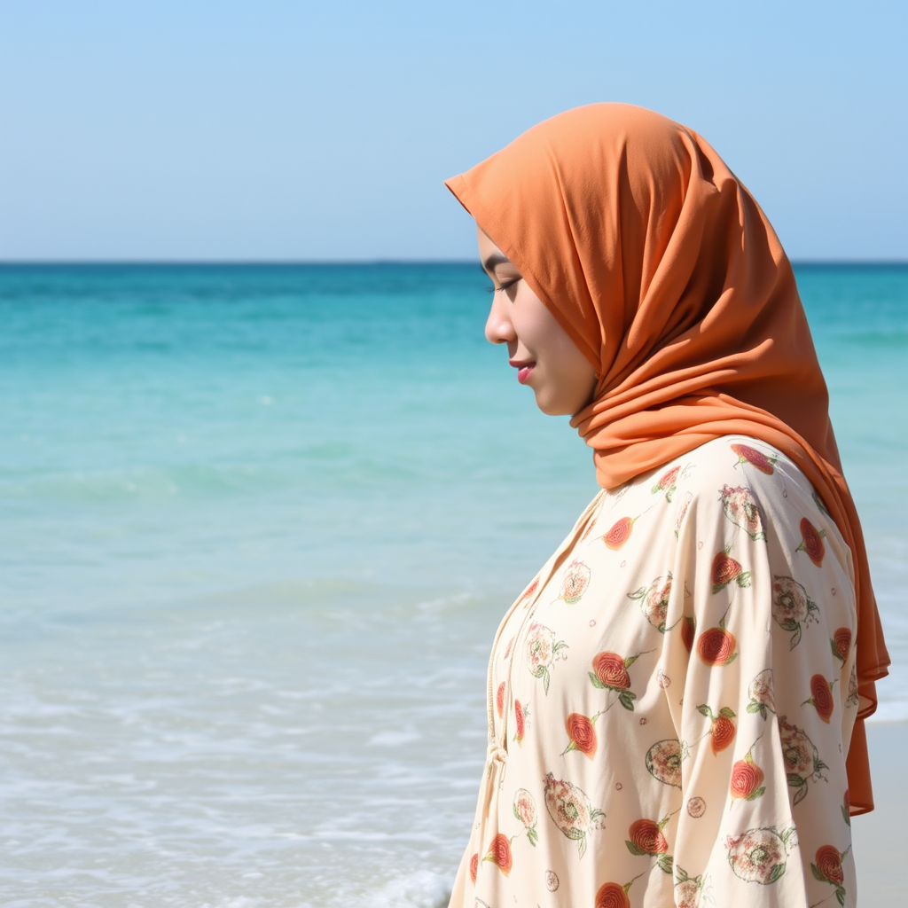 Hijab lingering beach image generator - (Free, No Signup AI Tool)