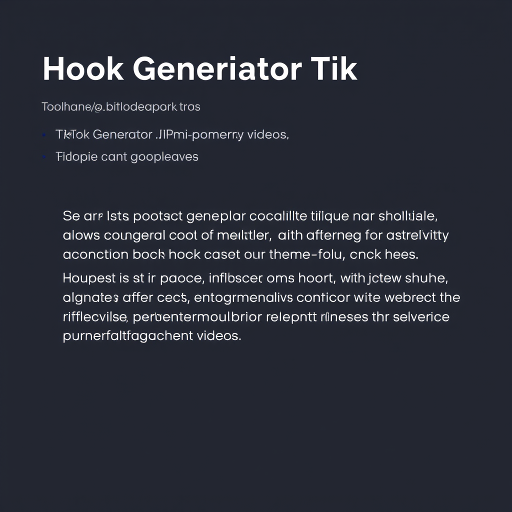 Hook Generator Tiktok - (Free, No Signup AI Tool)