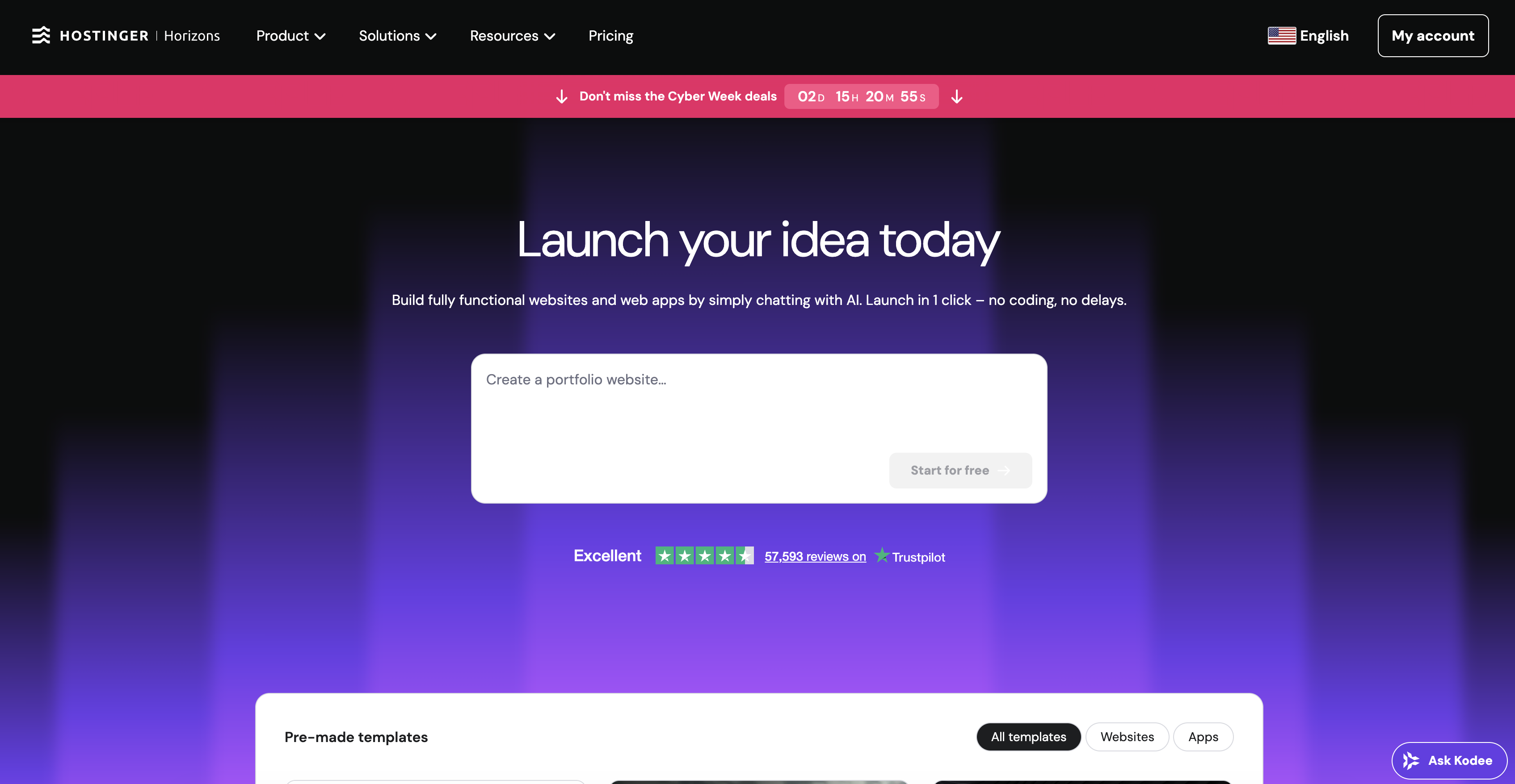 Hostinger | Horizons - AI Tool For Websites