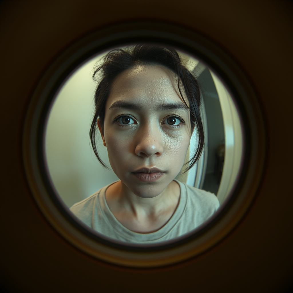 Hyperrealistic Peephole Perspective Portrait - (Free, No Signup AI Tool)