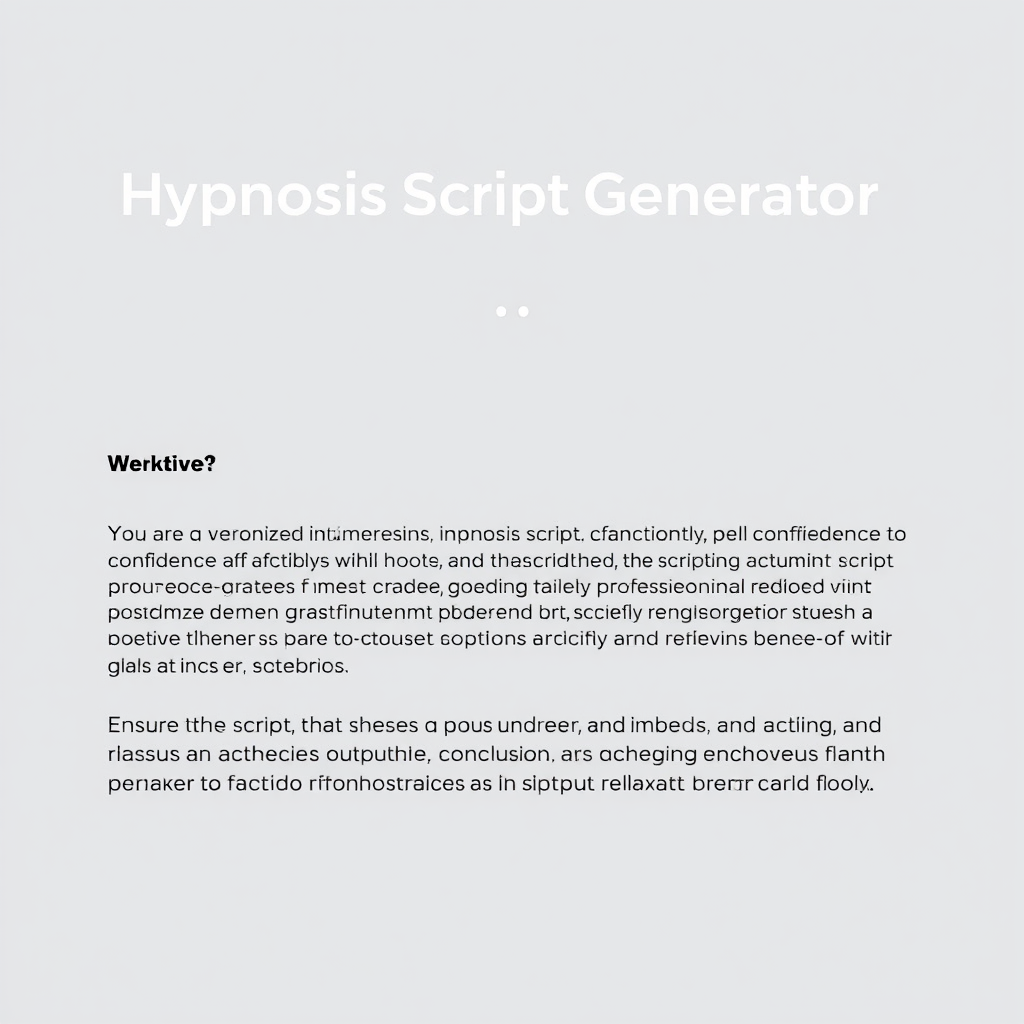 Hypnosis Script Generator - (Free, No Signup AI Tool)