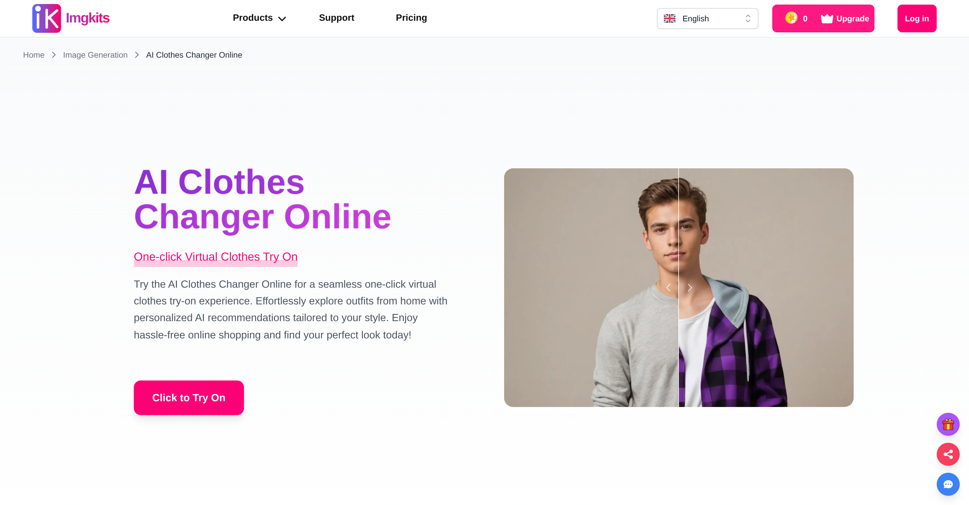 ImgKits AI Clothes Changer - AI Tool For Virtual try-ons