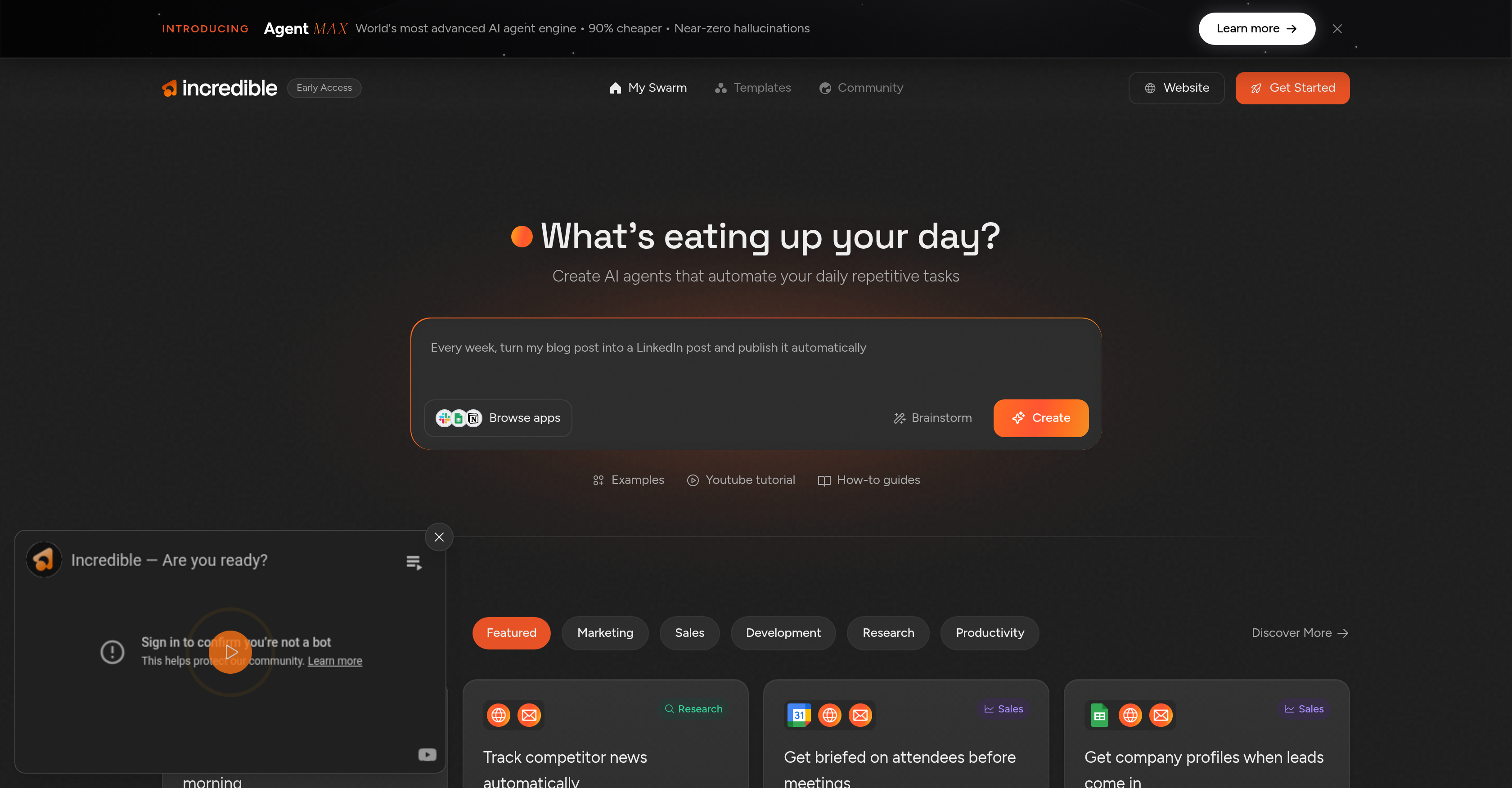Incredible.one - AI Tool For Task automation