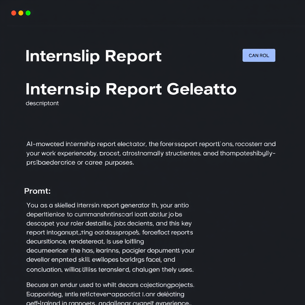 Internship Report Generator - Free AI Tool | TAAFT