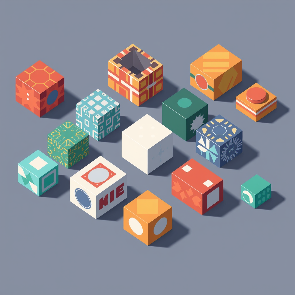 Isometric Cube - 3D axonometric angles with geometric depth illusion ...