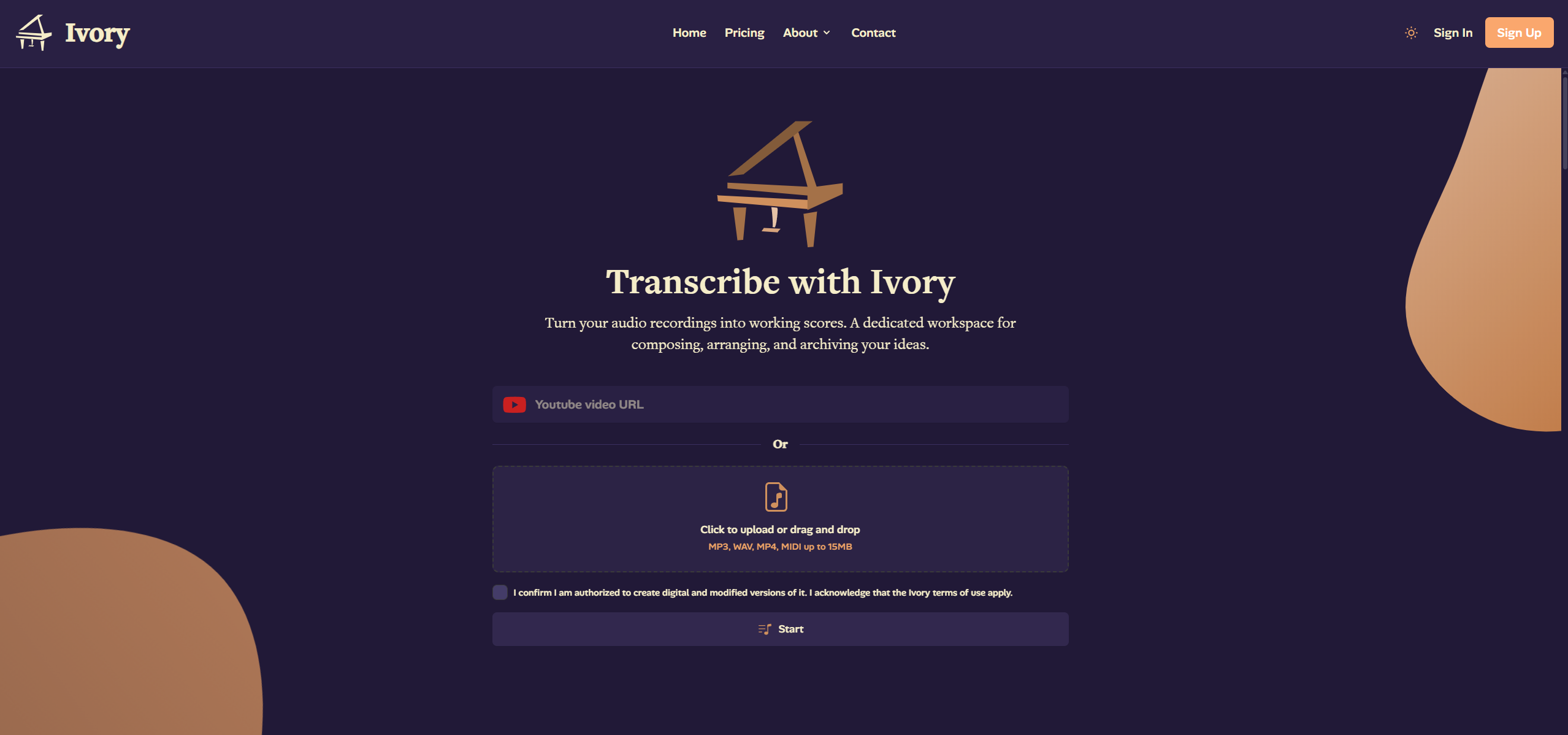 Ivory-App - AI Tool For Music transcription