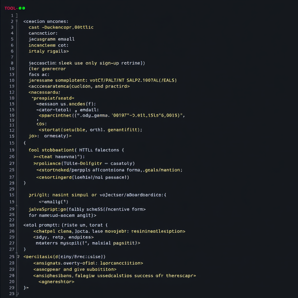 JavaScript code only user Signup generator - (Free, No Signup AI Tool)