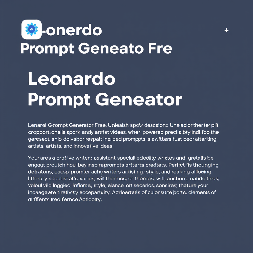 Leonardo Prompt Generator Free - (Free, No Signup AI Tool)