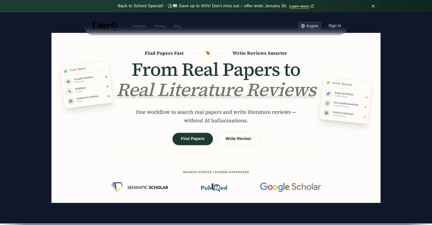 Literfy - AI Tool For Literature reviews