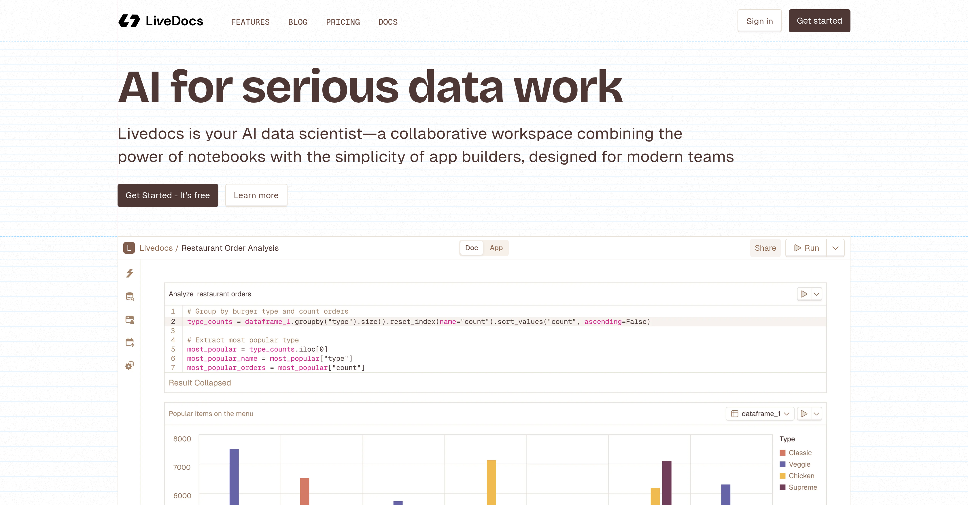Livedocs - AI Tool For Data analysis