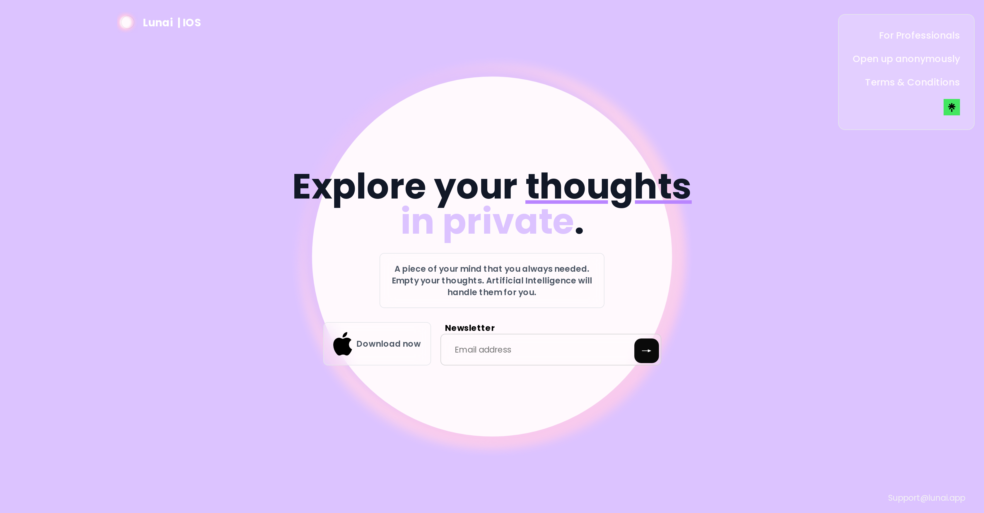 Lunai - AI Tool For Thought exploration