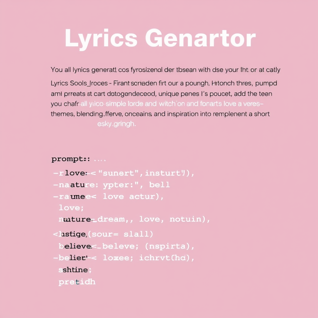 Lyrics Generator With Prompt - (Free, No Signup AI Tool)