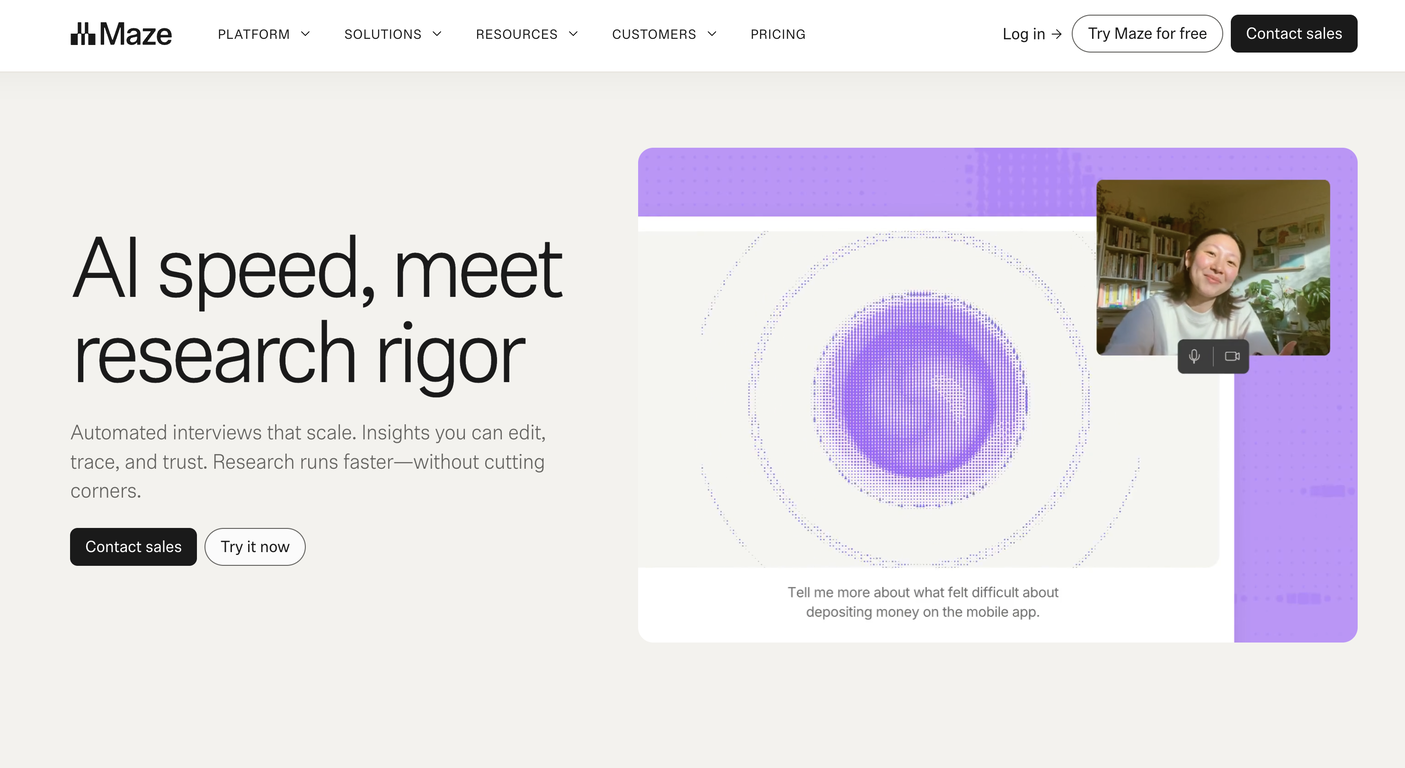 Maze AI Moderator - AI Tool For User interviews