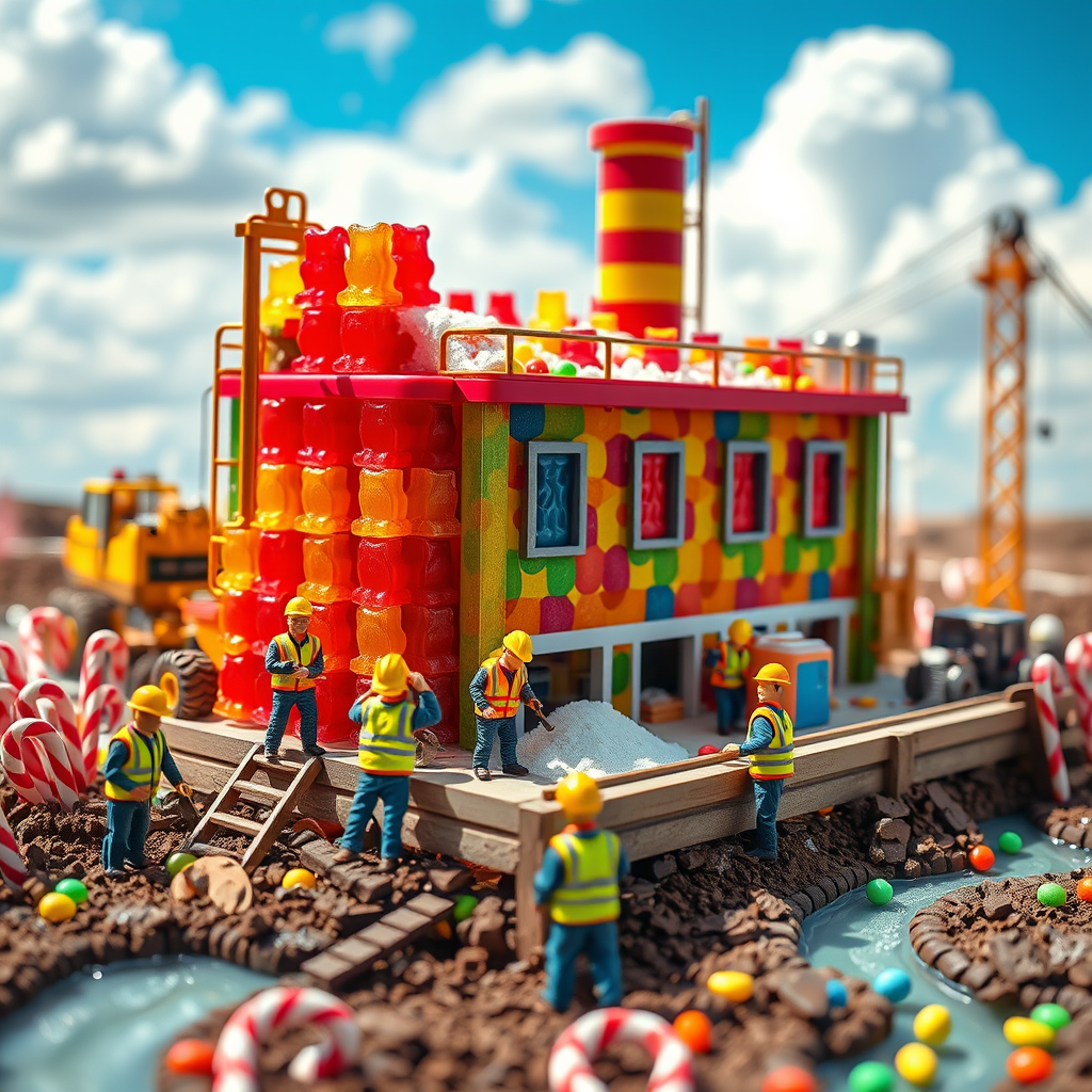 Miniature Workers Building - (Free, No Signup AI Tool)