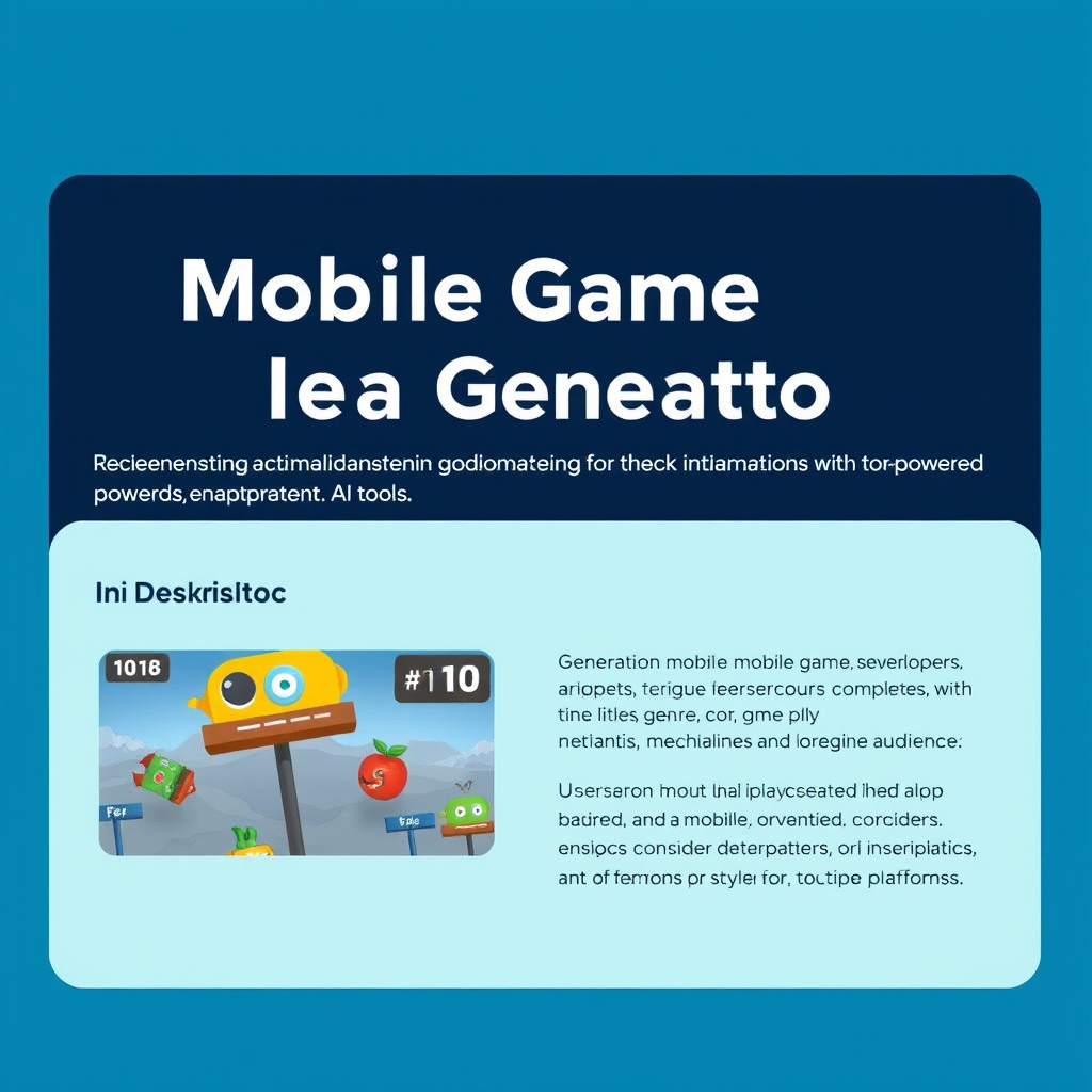 Mobile Game Idea Generator - (Free, No Signup AI Tool)