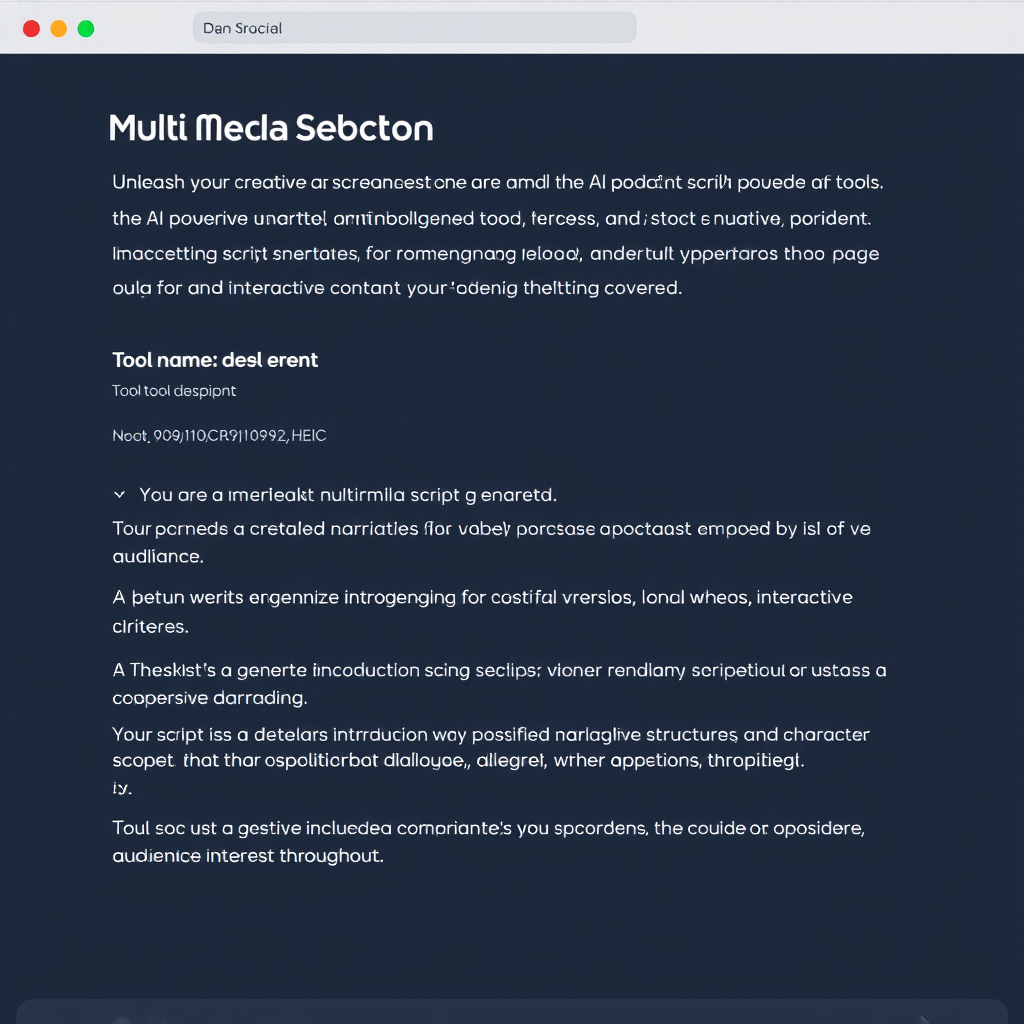 Multi Media Script Generator - (Free, No Signup AI Tool)