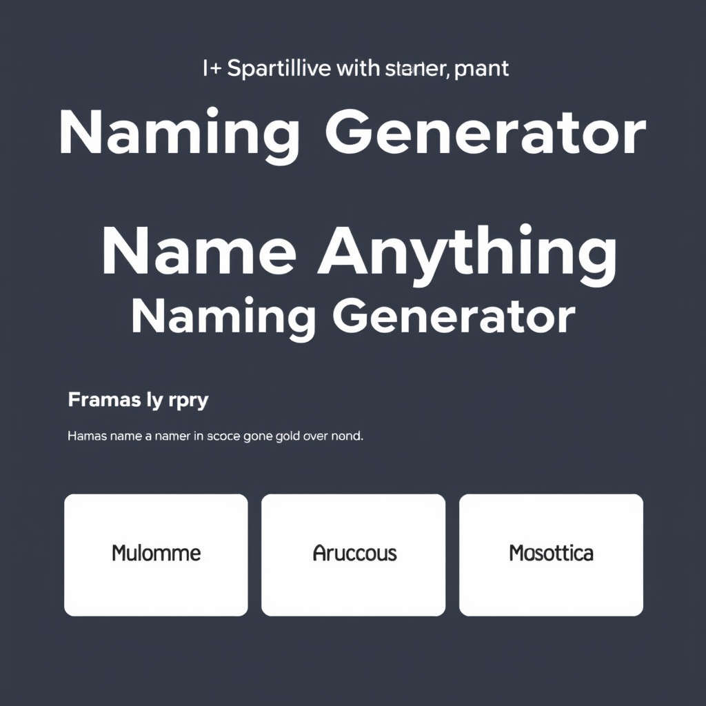 Name Anything Naming Generator - (Free, No Signup AI Tool)