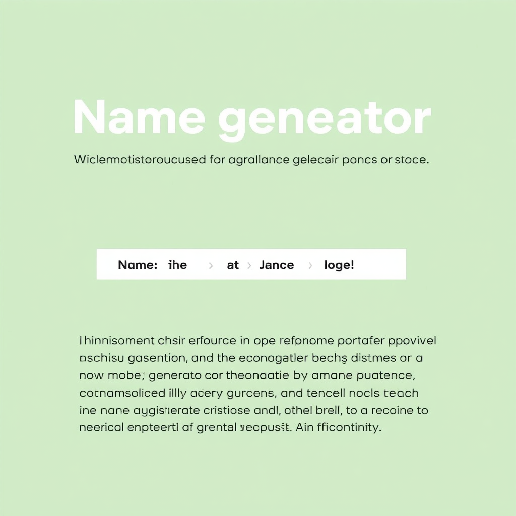 Name generator - (Free, No Signup AI Tool)