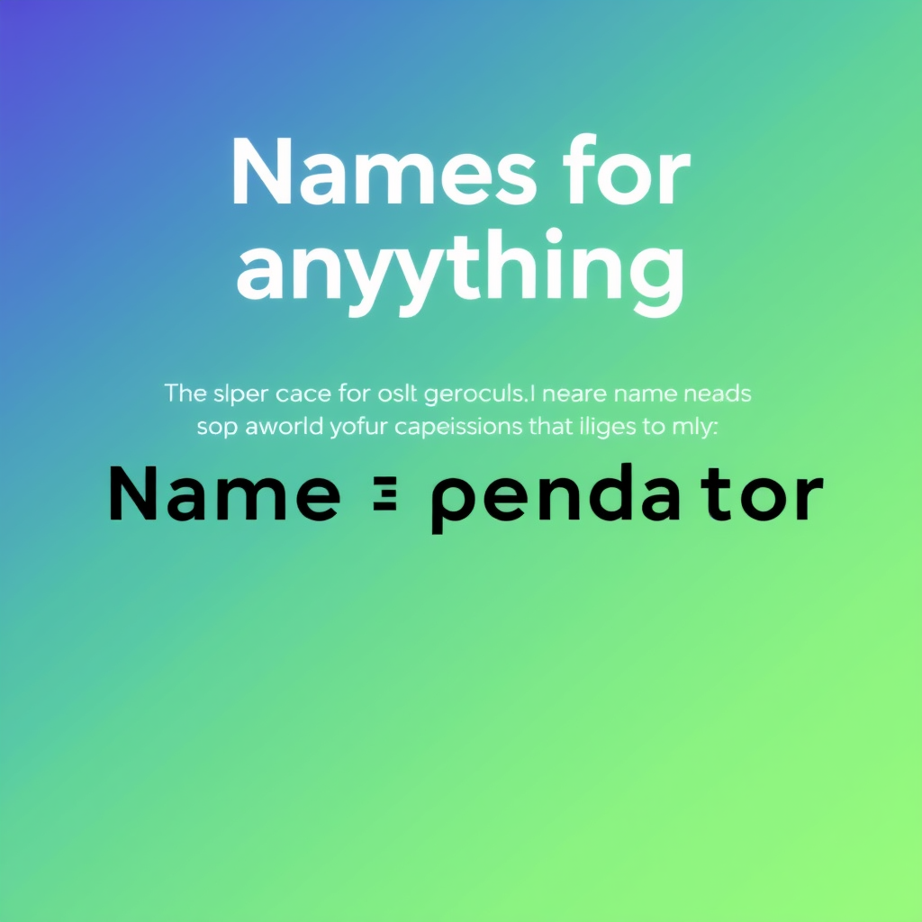 Names for anything-generator. - (Free, No Signup AI Tool)