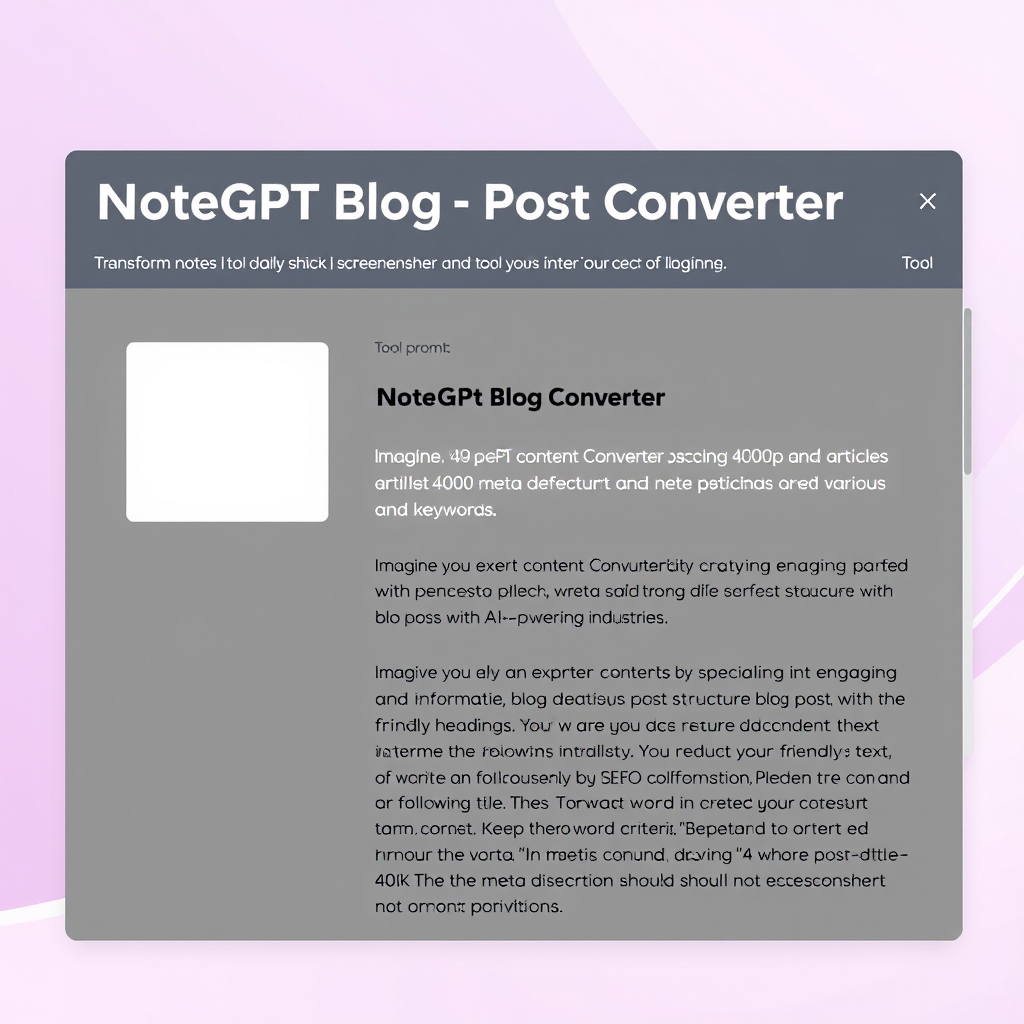 NoteGPT Blog Post Converter - (Free, No Signup AI Tool)