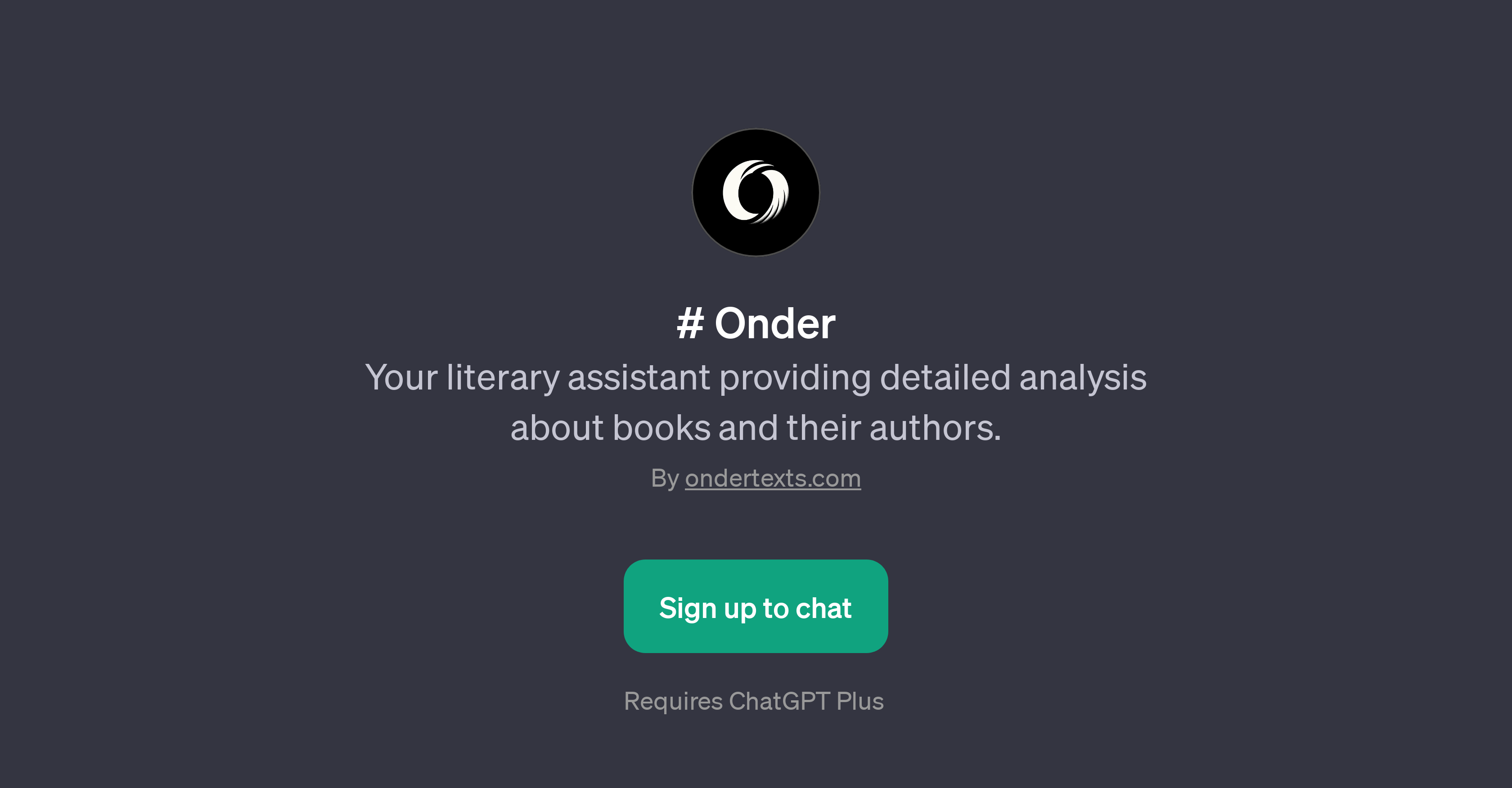 Onder AI Tool For Literary Analysis