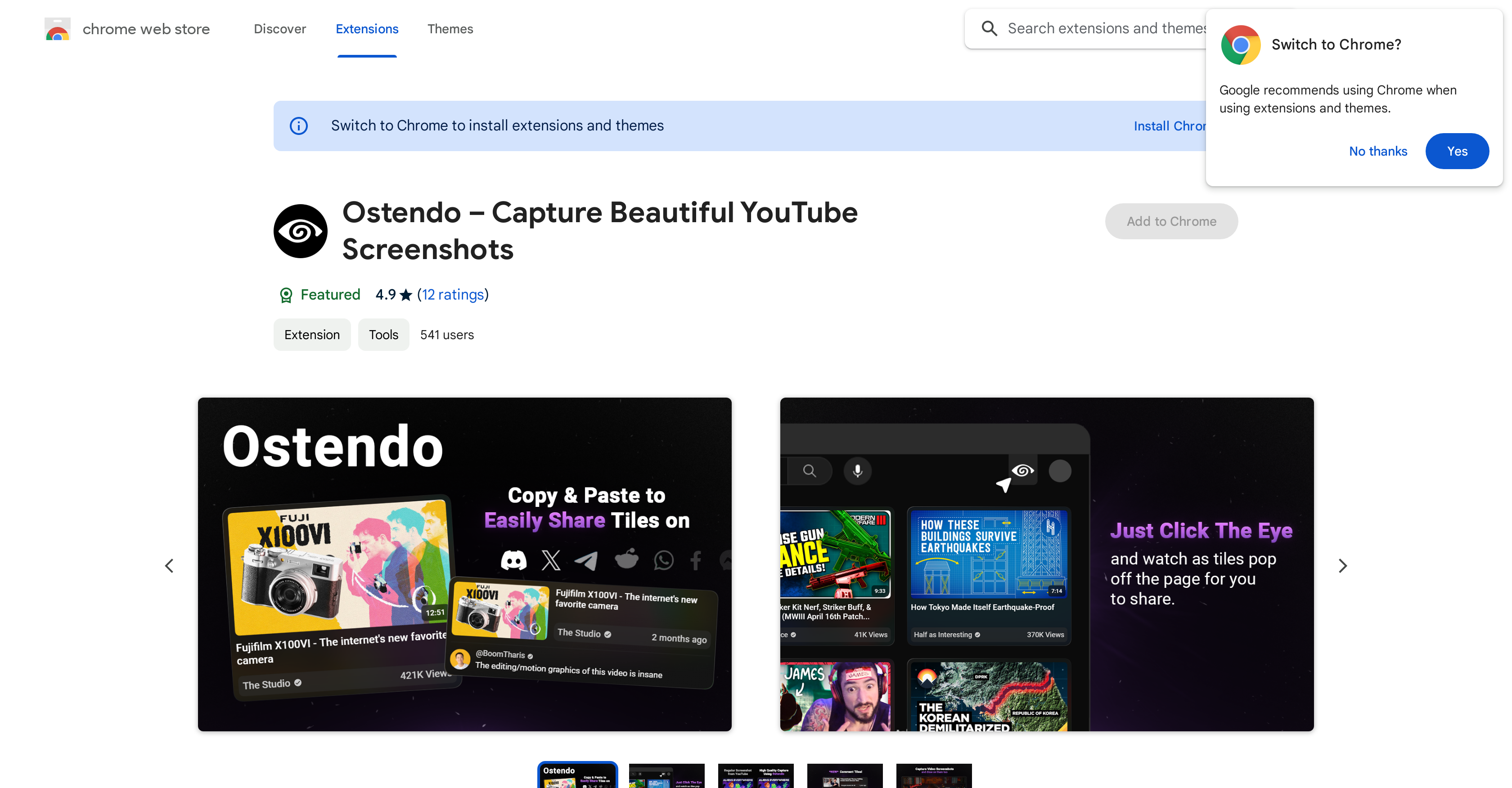 Ostendo Capture Beautiful YouTube Screenshots - Youtube screenshots - TAAFT