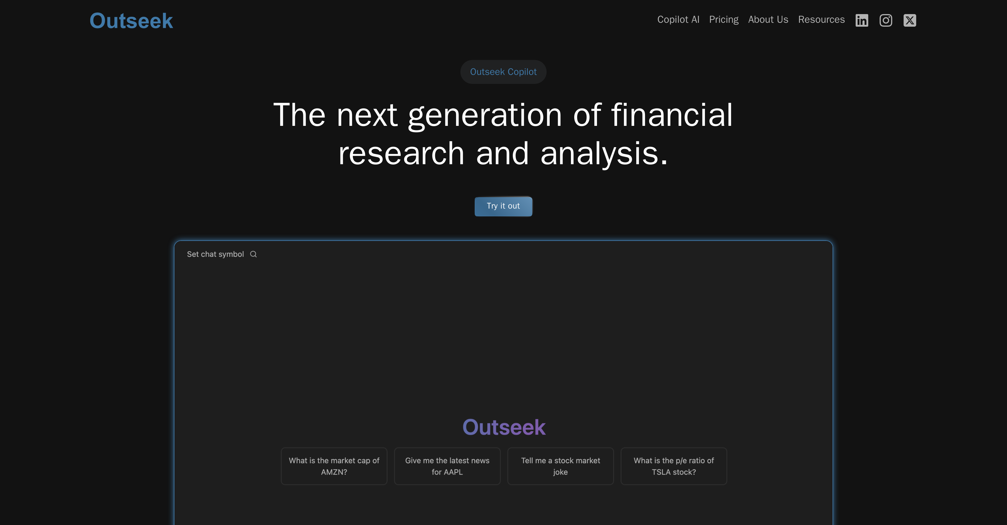 Outseek Financial Terminal - AI Tool For Stocks