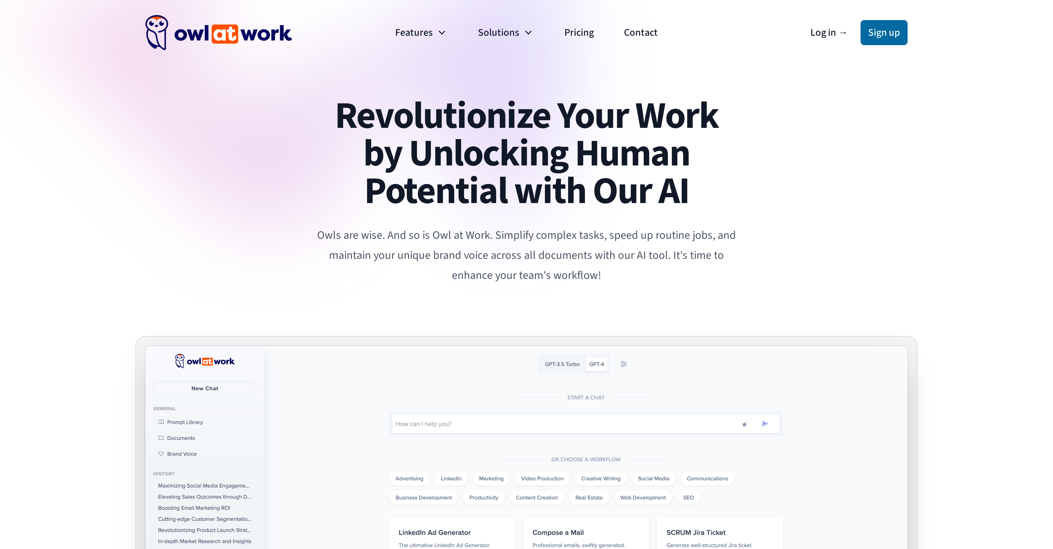 Owl at Work - AI Tool For Task automation