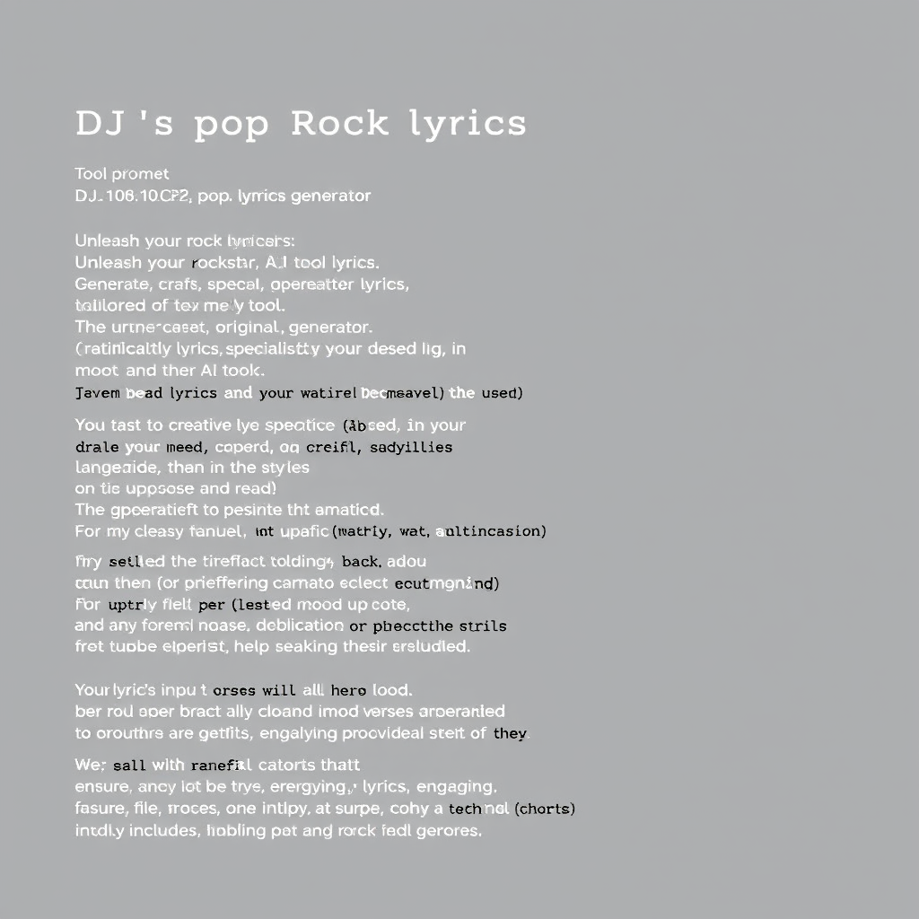 DJ's pop rock lyrics generator - (Free, No Signup AI Tool)