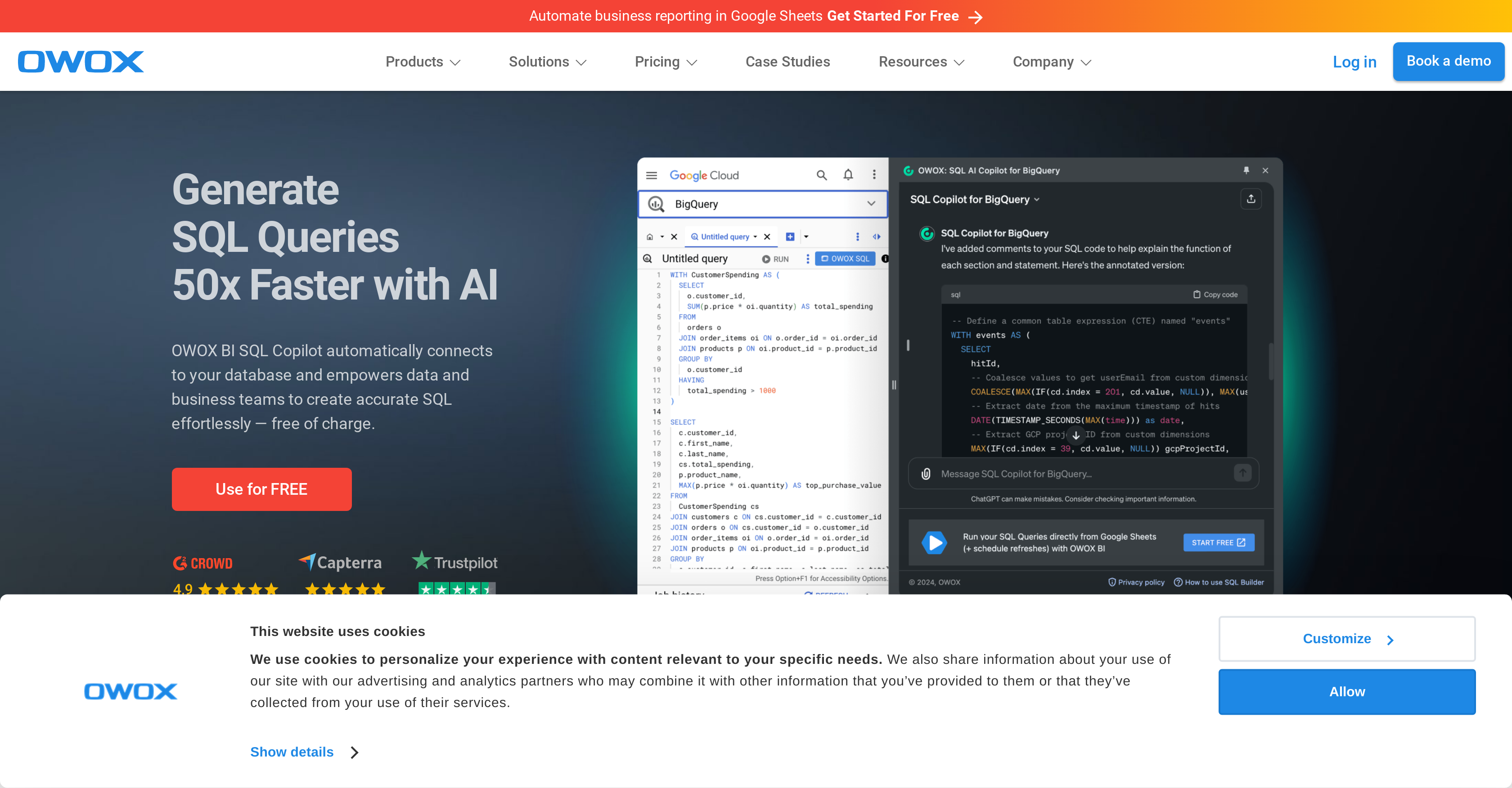 OWOX - AI Tool For SQL
