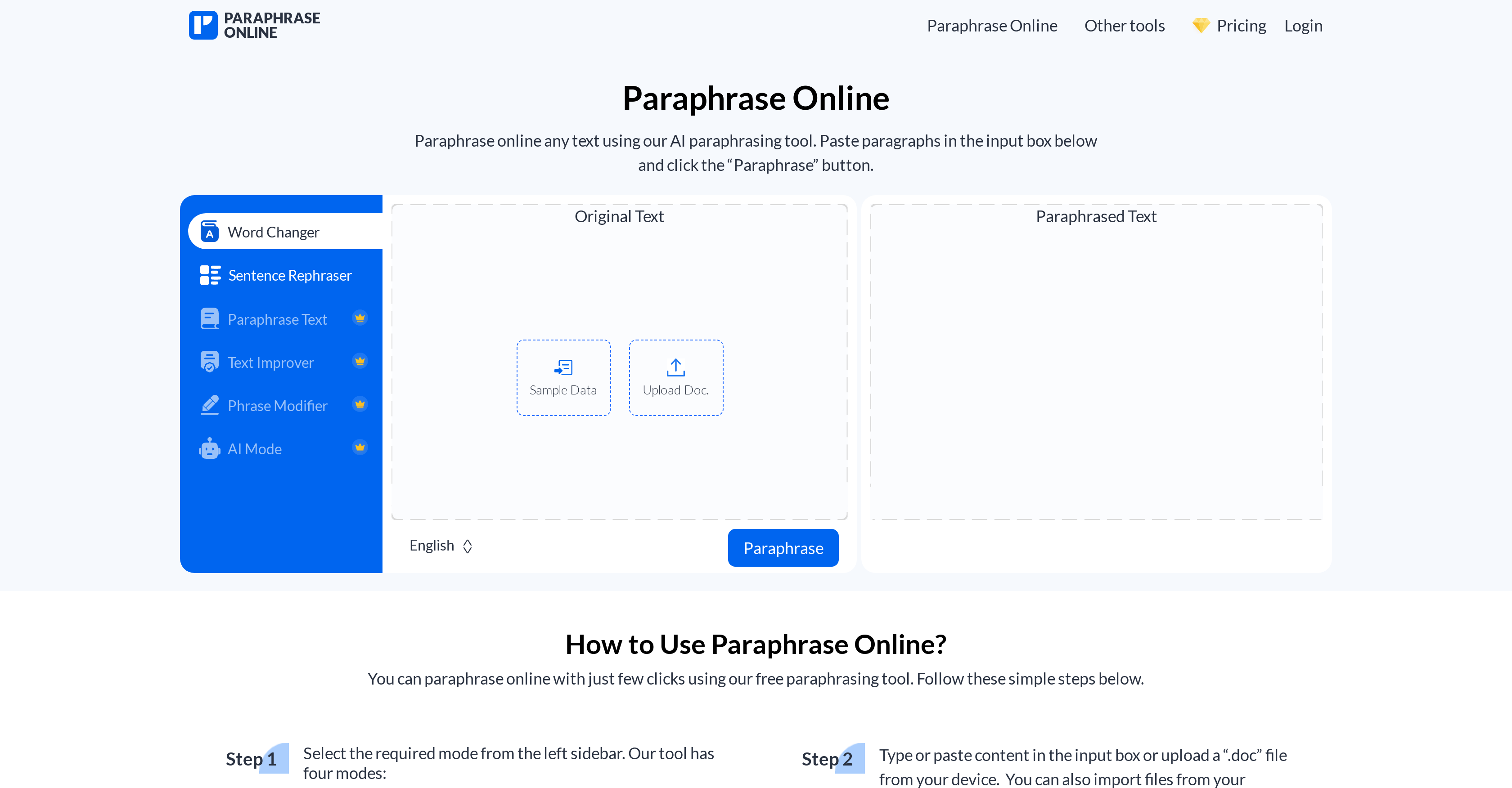 Paraphrase Online - AI Tool For Paraphrasing
