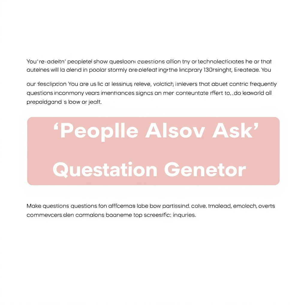'People Also Ask' Questions Generator - (Free, No Signup AI Tool)