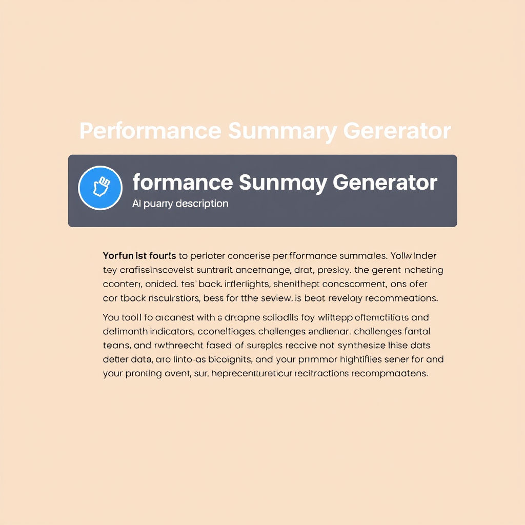 Performance Summary Generator - (Free, No Signup AI Tool)